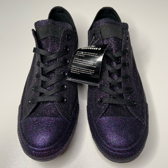 Converse | Shoes | Converse Chuck Taylor Purple Glitter Sparkle Shoes ...